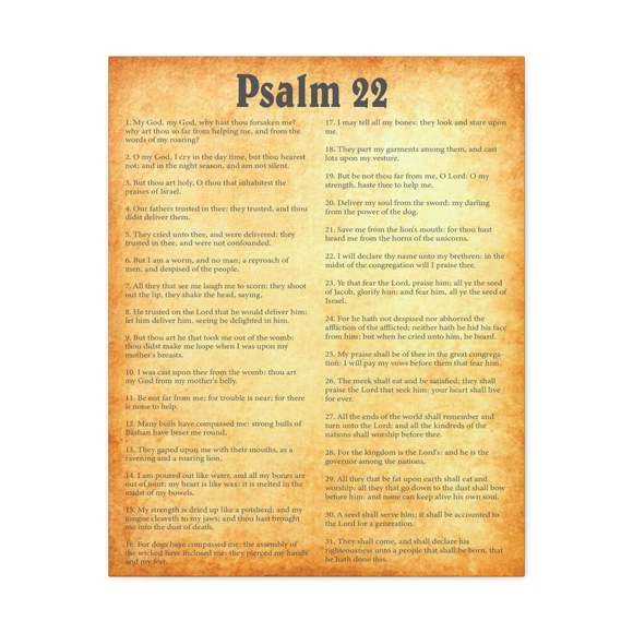 Express Your Love Gifts | Art | Scripture Sign Psalm 22 Chapter Gold Bible Canvas Christian Wall ...